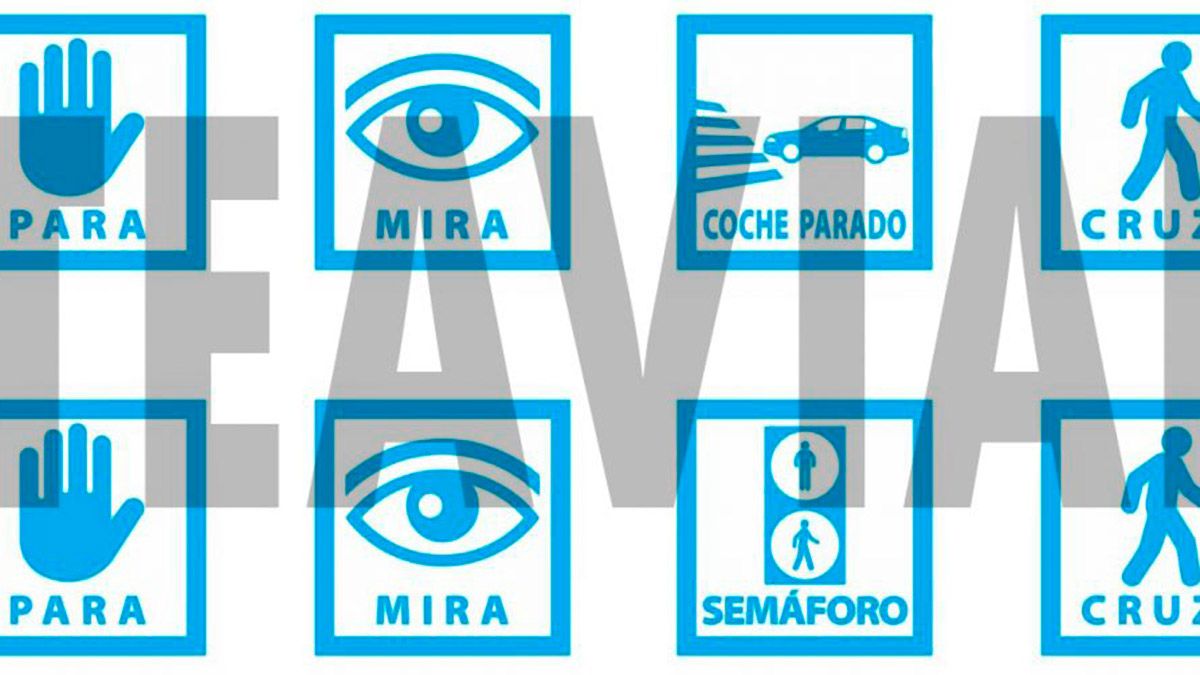 Pictogramas en los pasos de cebra de León para mayor seguridad