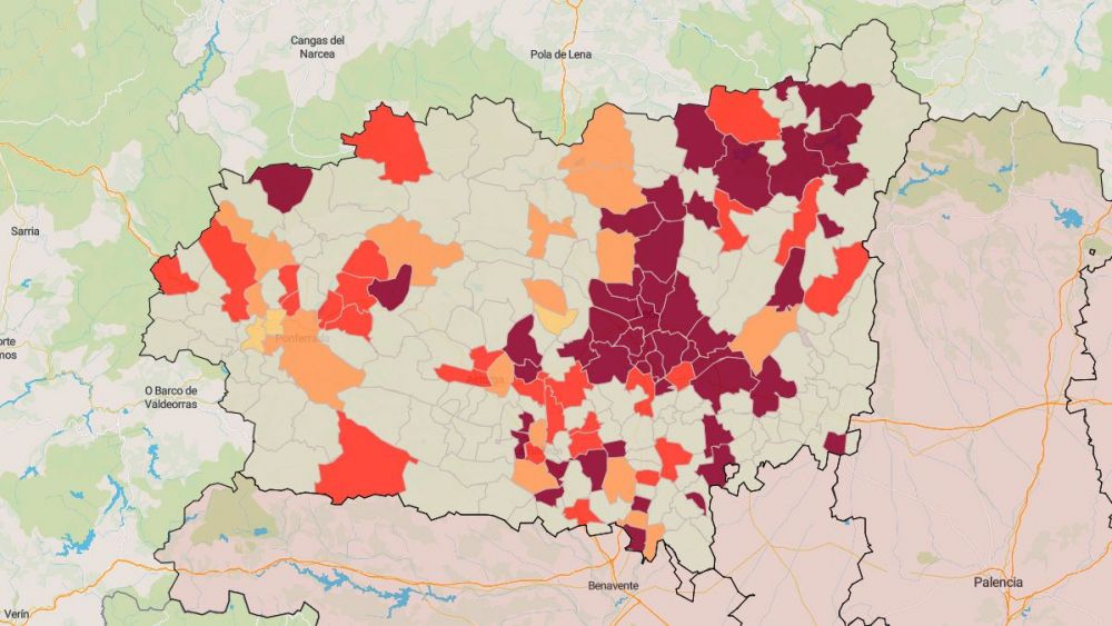 El mapa de León cambia de color y son 74 los municipios en riesgo alto ...