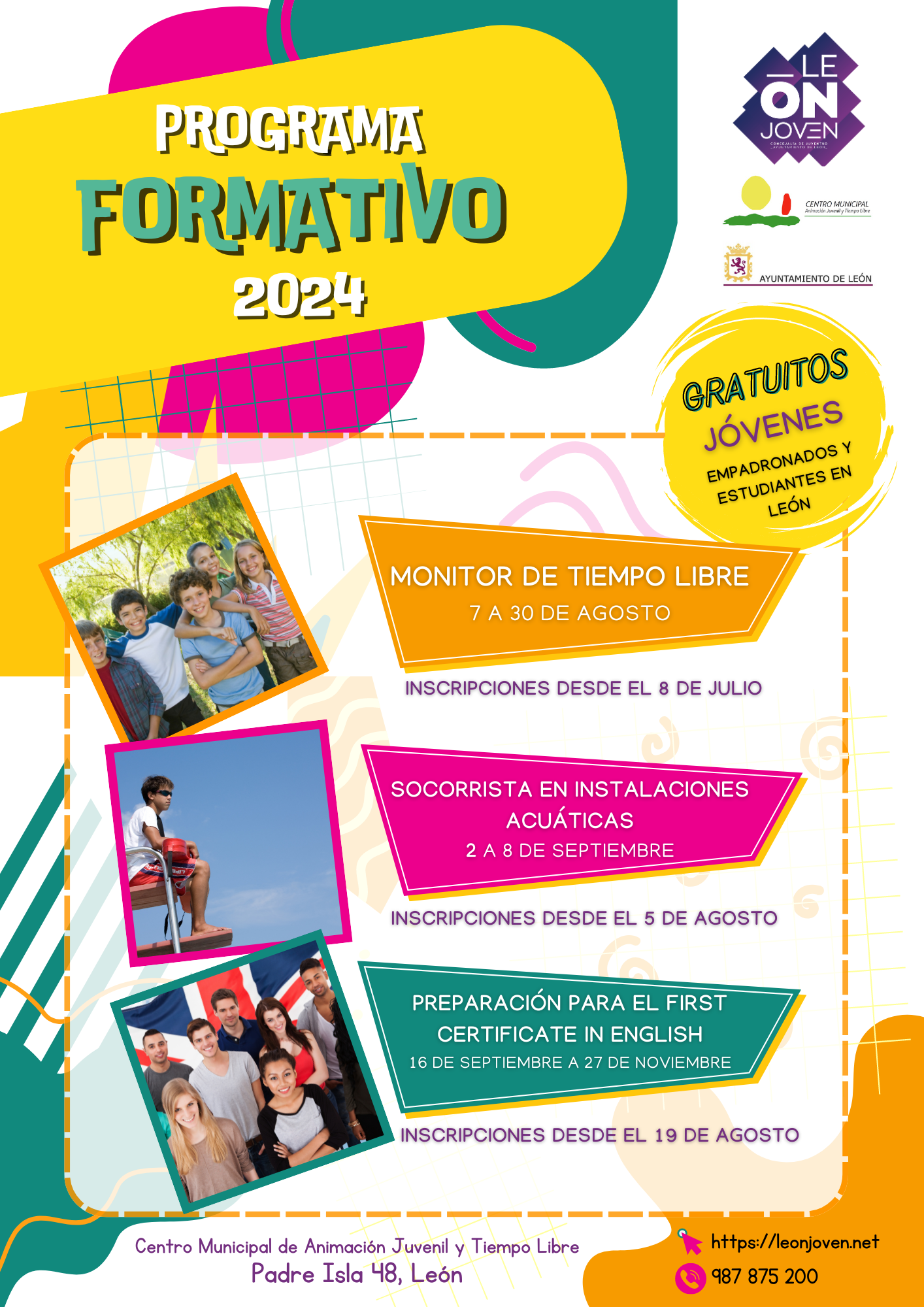 Programados tres cursos formativos gratuitos de agosto a noviembre en León
